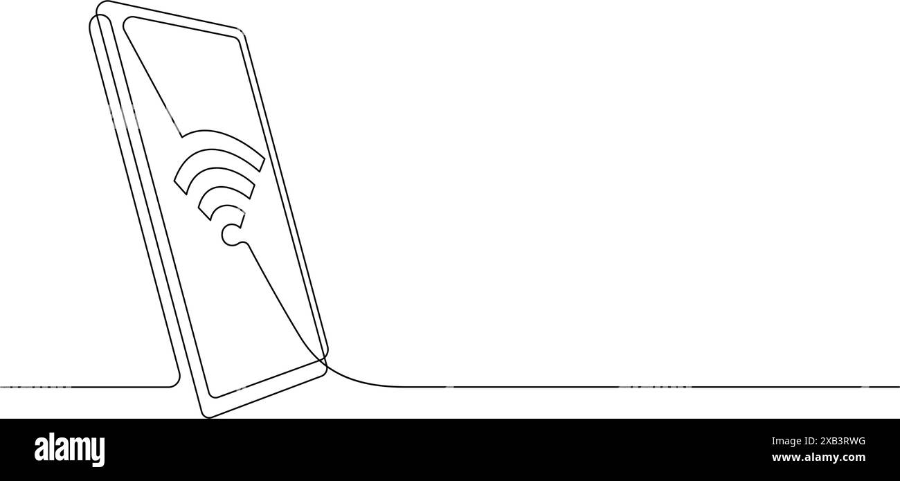 wifi internet hotspot technology telecommunication smartphone one line ...