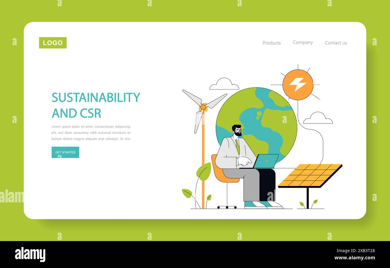 Sustainability and CSR concept A professional working with renewable ...
