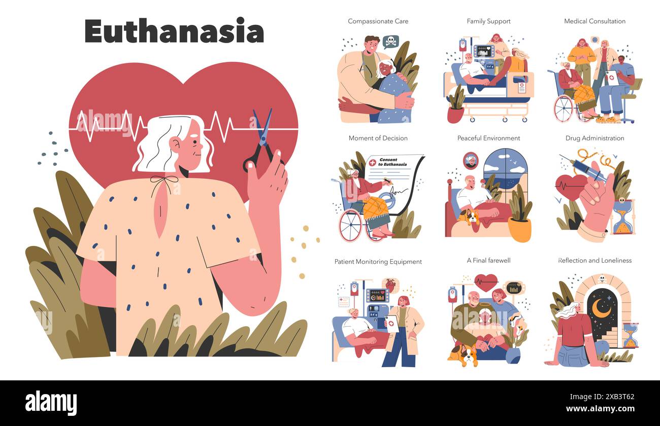 Euthanasia concept. A compassionate portrayal of end-of-life choices ...