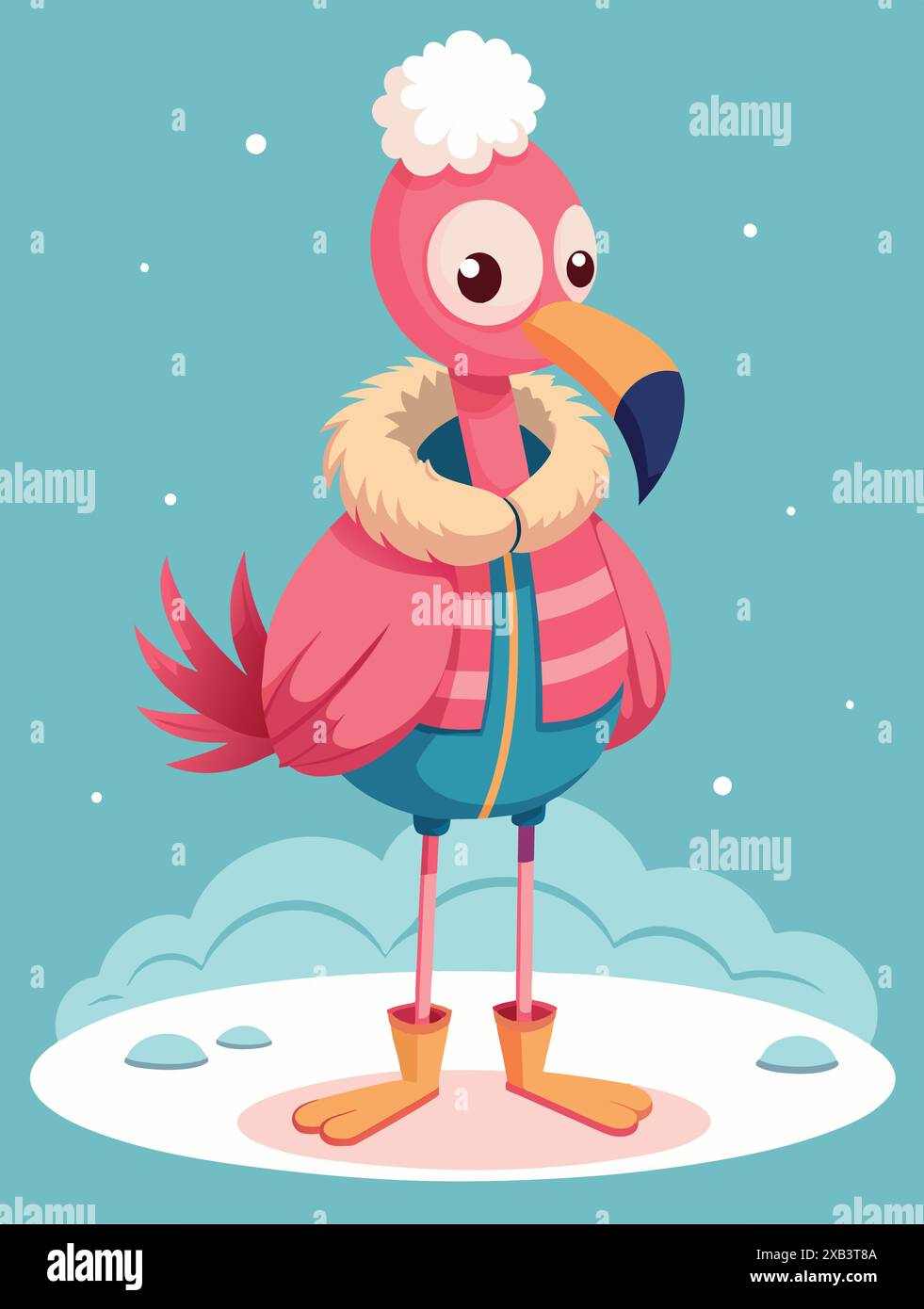 Flamingo in snowy forest clipart hi-res stock photography and images ...