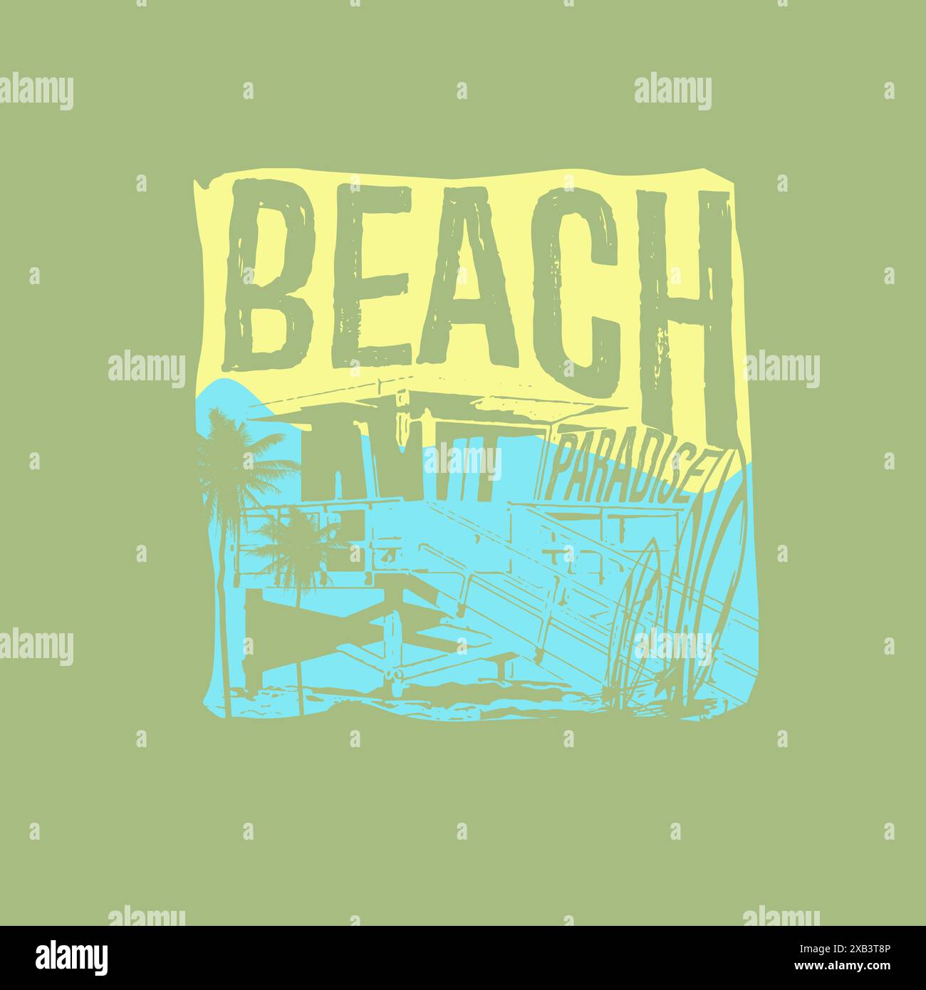 Beach paradise Stock Vector Images - Alamy