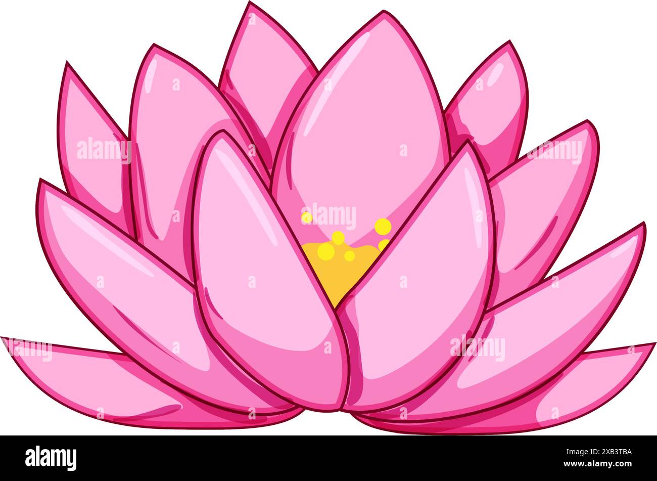 blossom lotus flower cartoon vector illustration Stock Vector Image ...