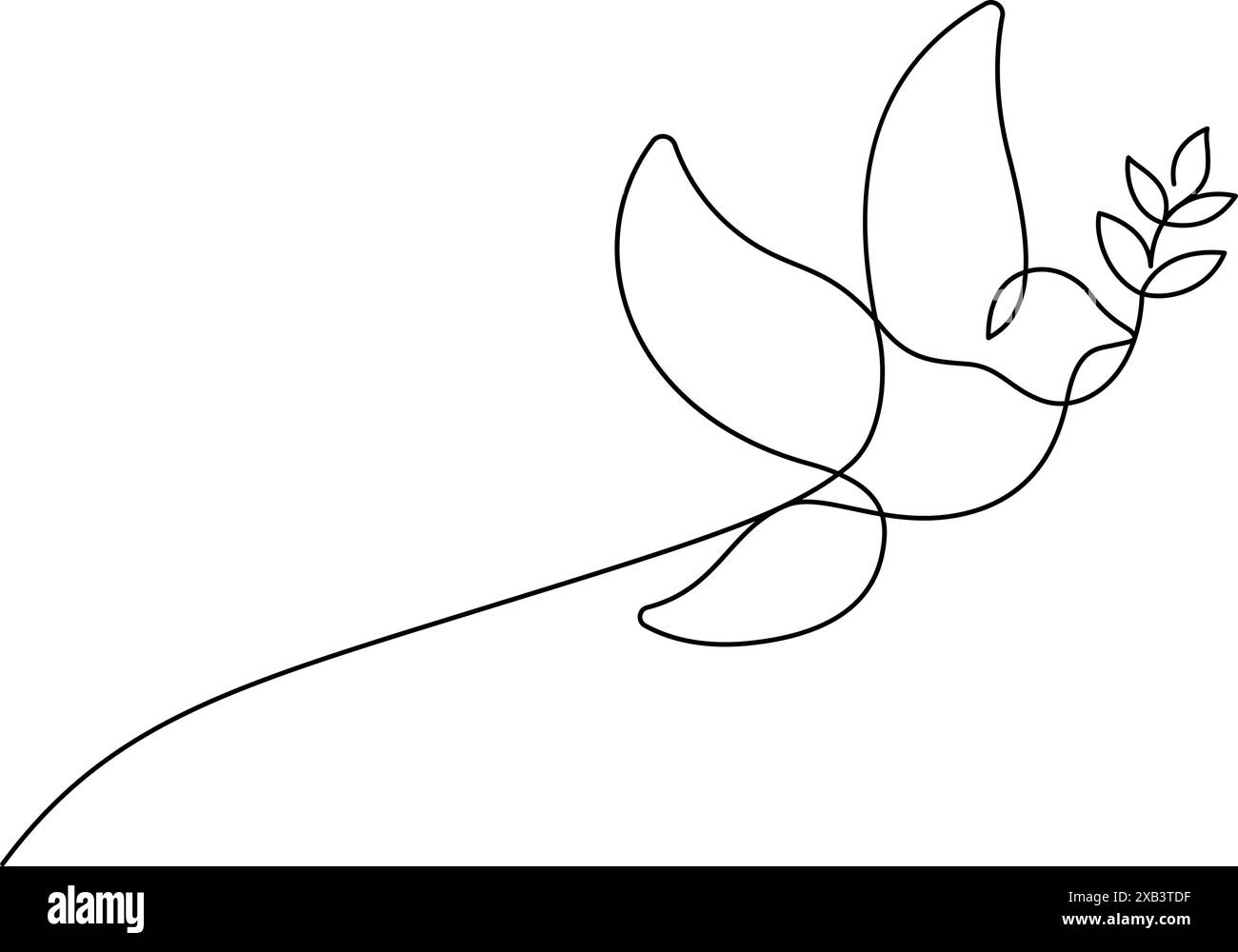 white dove with olive branch one line drawing continuous vector illustration peace and freedom ...