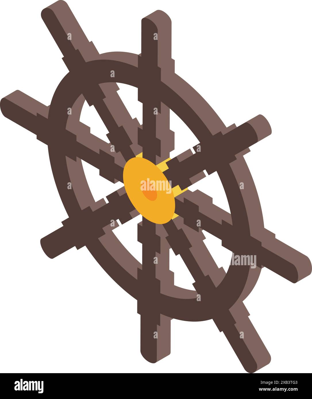 Ship steering wheel for controlling the direction of a boat isometric ...