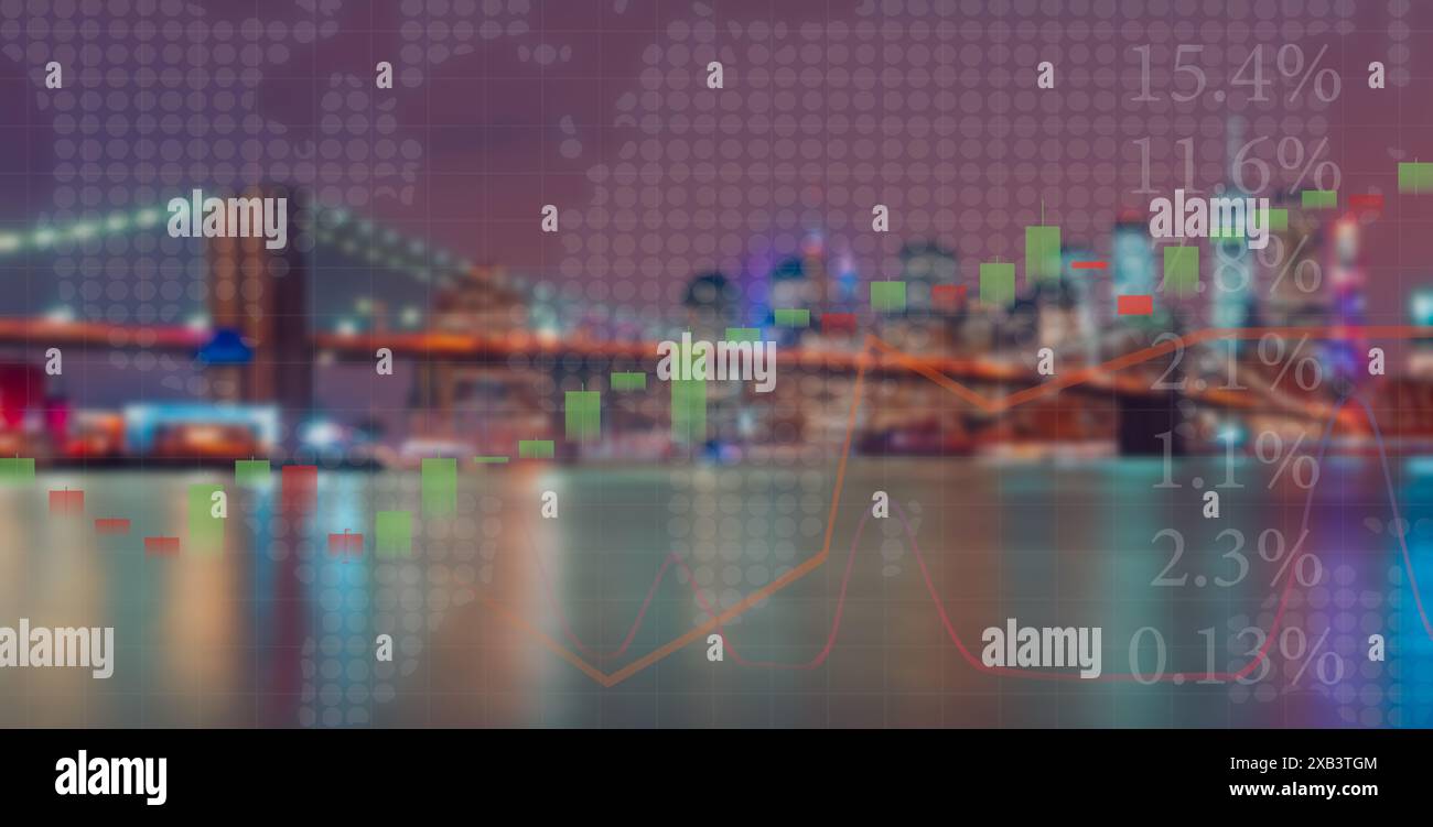 blockchain investment charts show global financial success Stock Photo ...