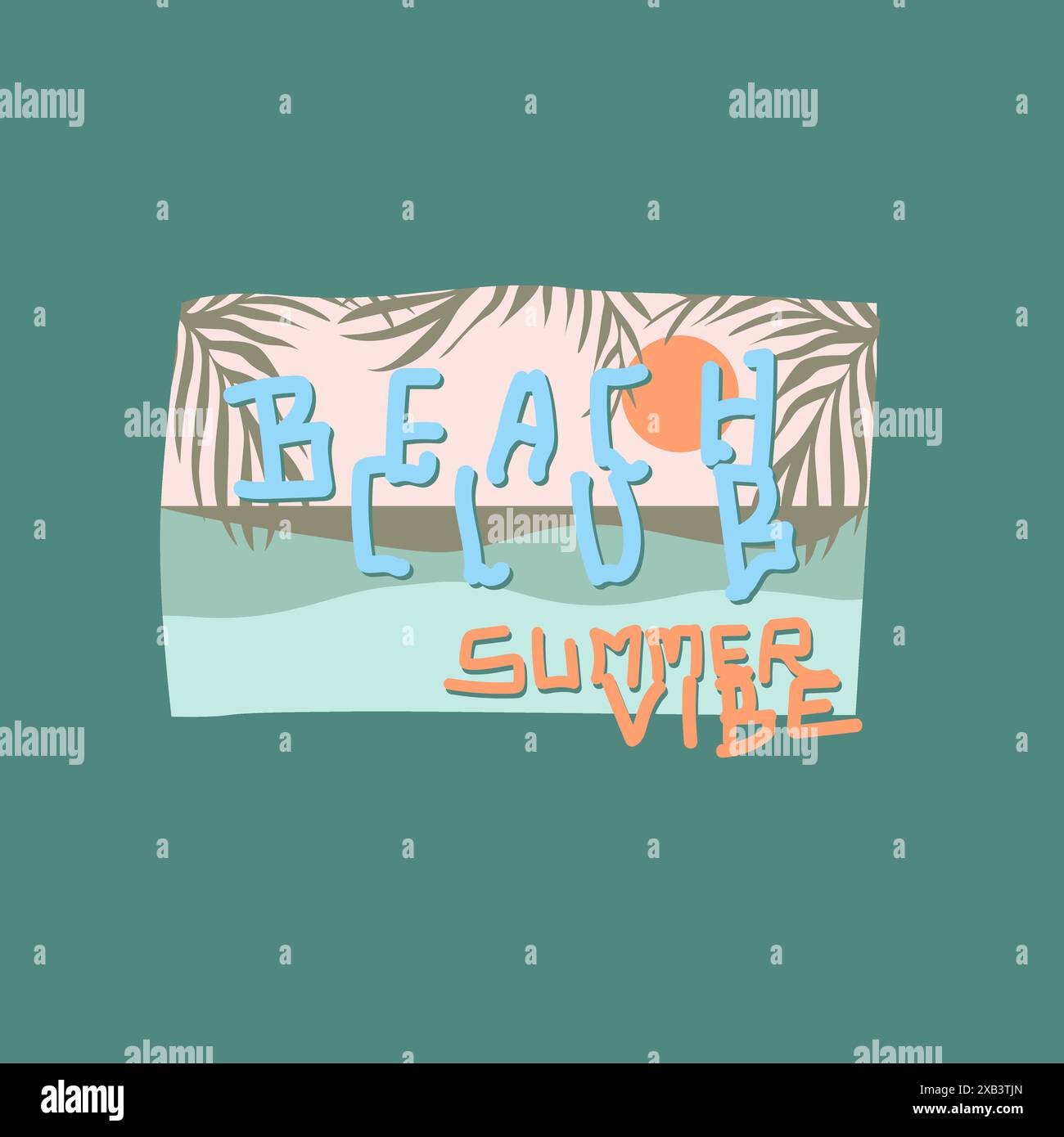 Beach Club Summer Vibe summer poster template Stock Vector Image & Art ...