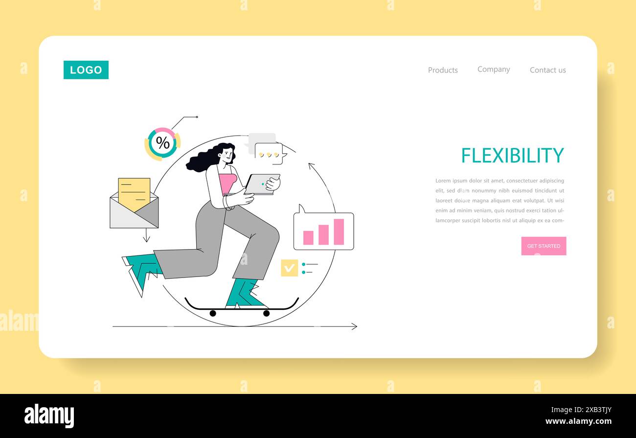 Soft Skills concept. An agile professional multitasking with technology in a dynamic workflow ...