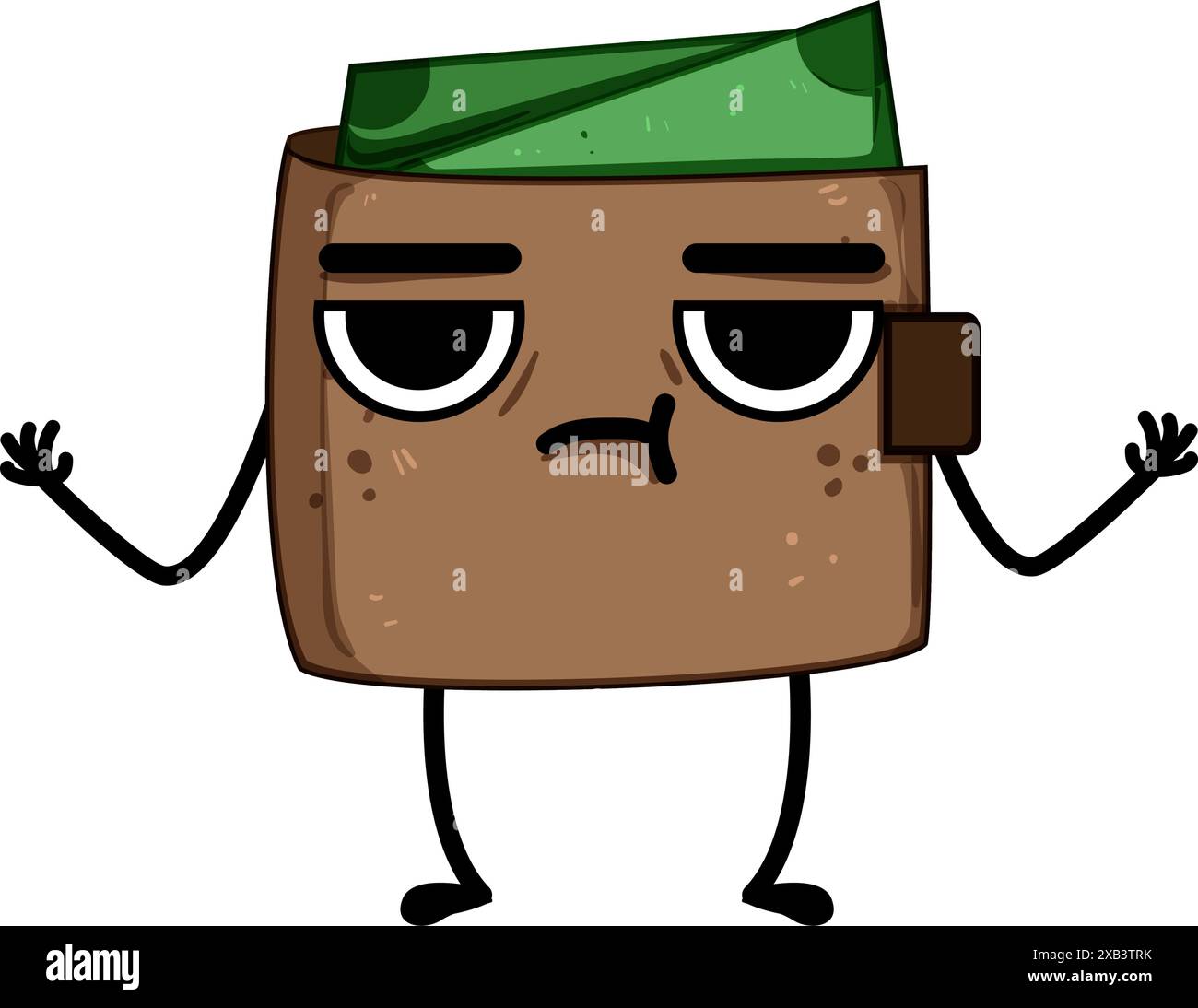 broke purse character cartoon vector illustration Stock Vector Image ...