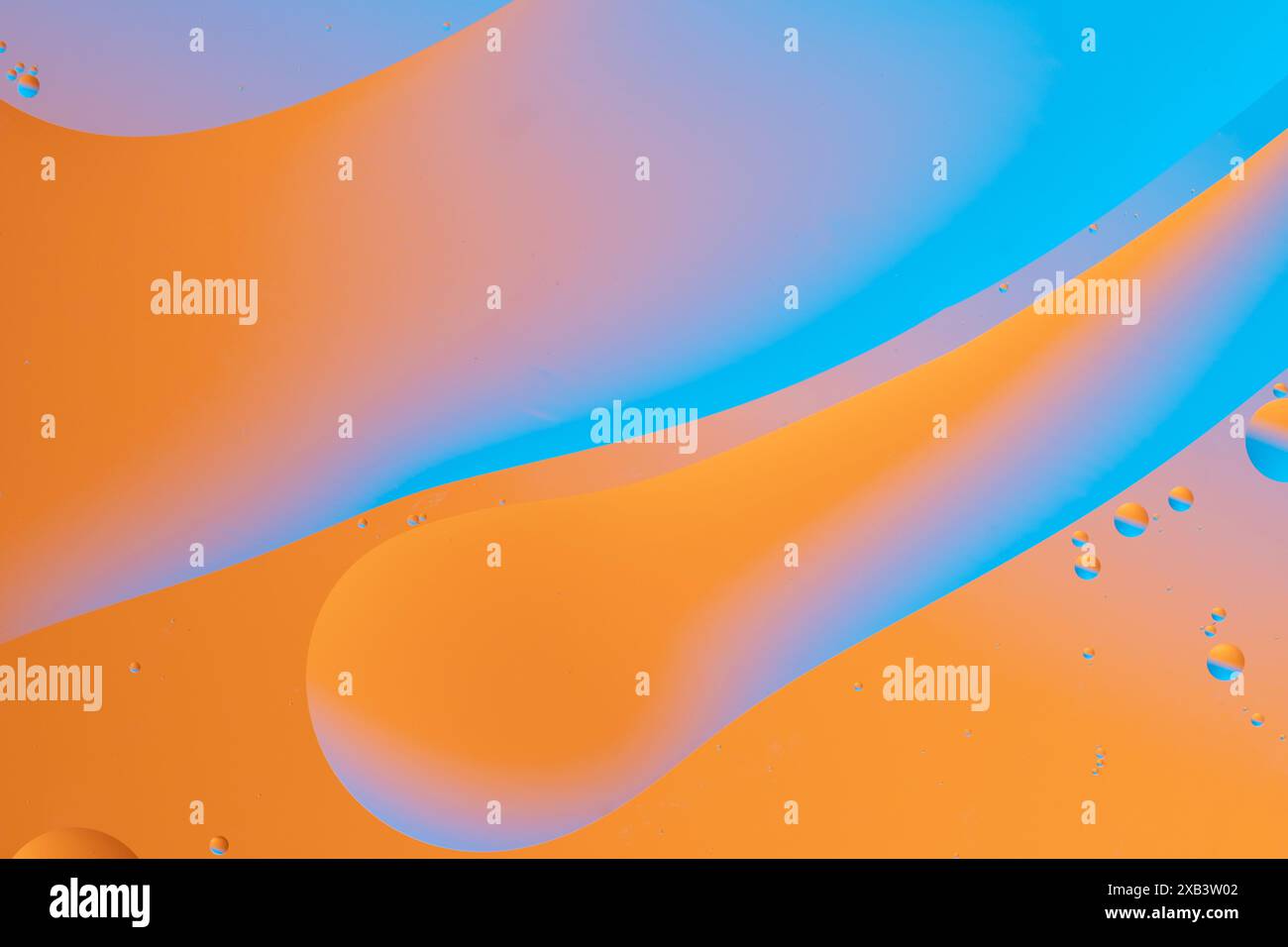 Abstract Fluid Art With Dynamic Transitions Of Orange And Blue Creating A Vibrant And Visually