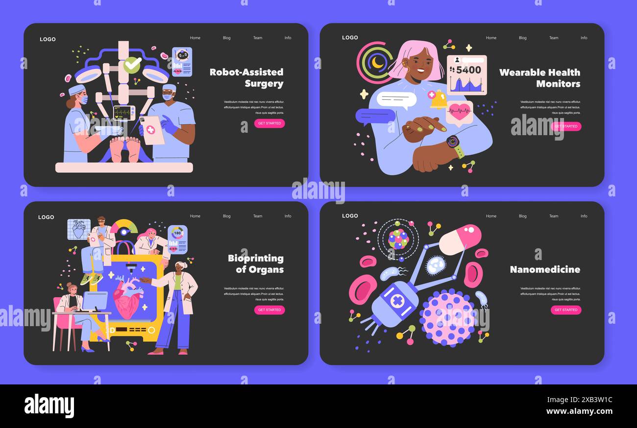 Future Medicine set. Surgical robots, wearable devices, organ ...