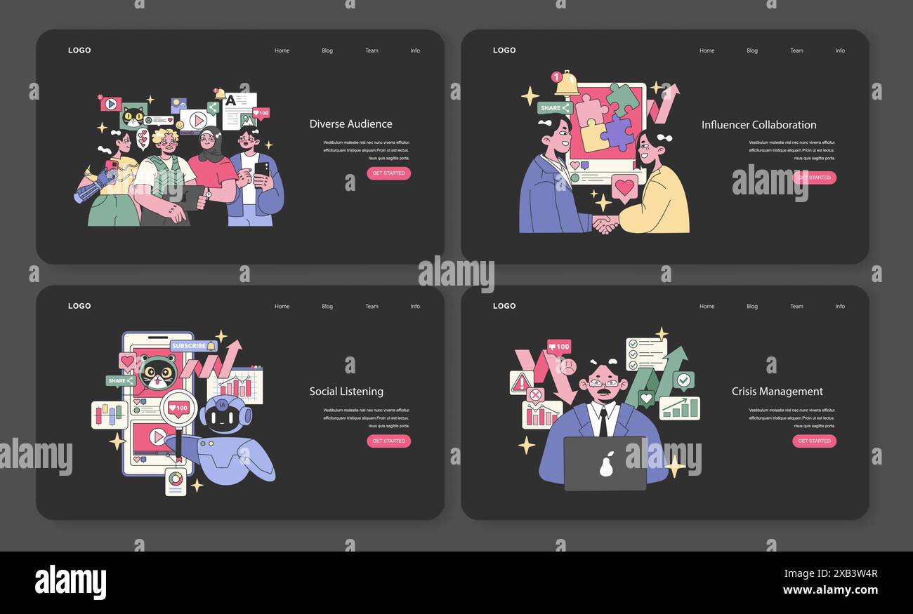 Digital Strategy set. Engagement with diverse audience and influencer ...