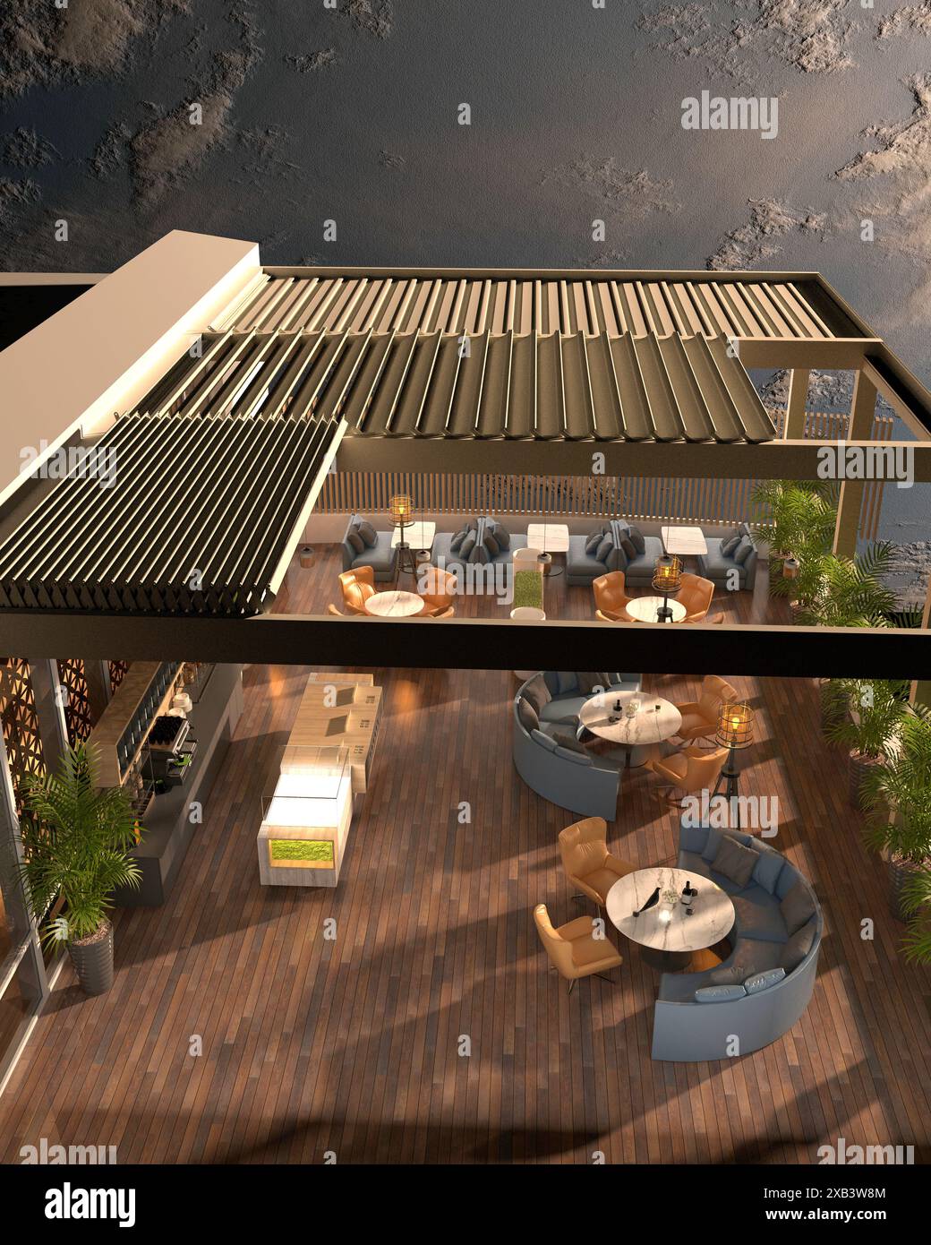 3d render of cafe restaurant interior Stock Photo - Alamy