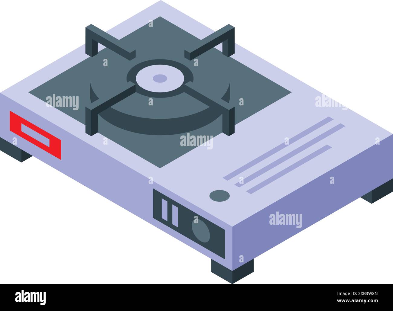 Sleek and modern gas stove top with a single burner, designed for ...