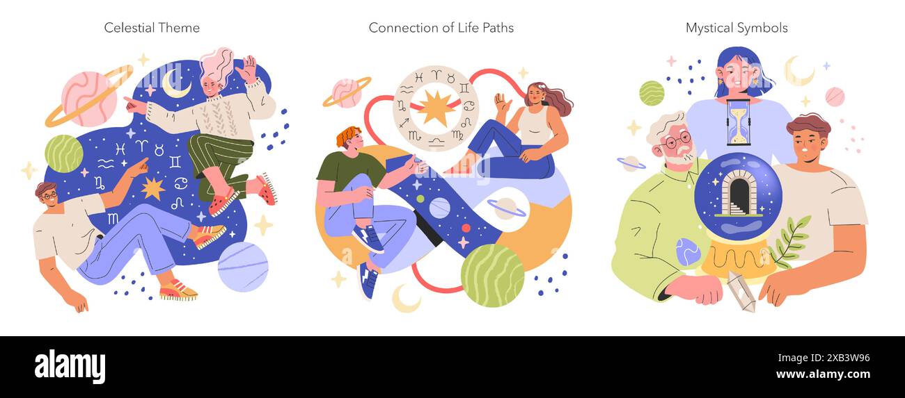 Astrology Set Exploring The Cosmos And Interpreting Zodiac Signs