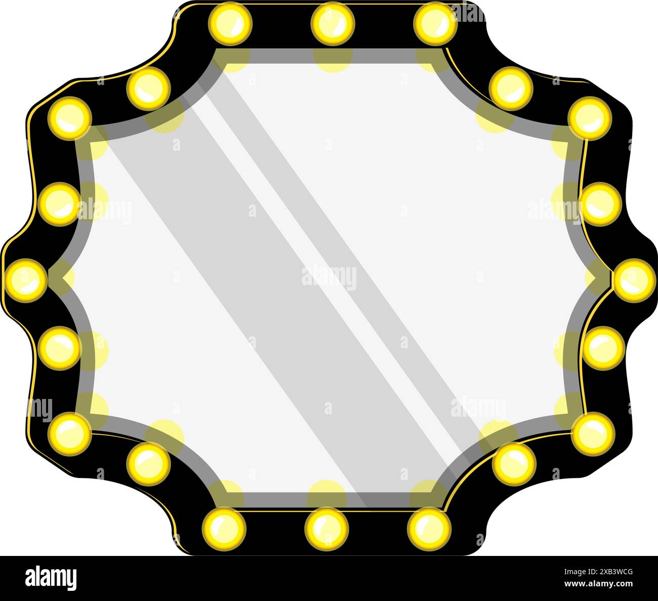 table makeup mirror frame cartoon vector illustration Stock Vector ...