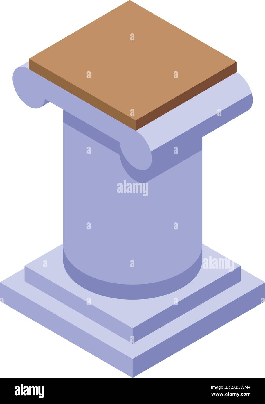 This isometric illustration features a classic column, highlighting its ...