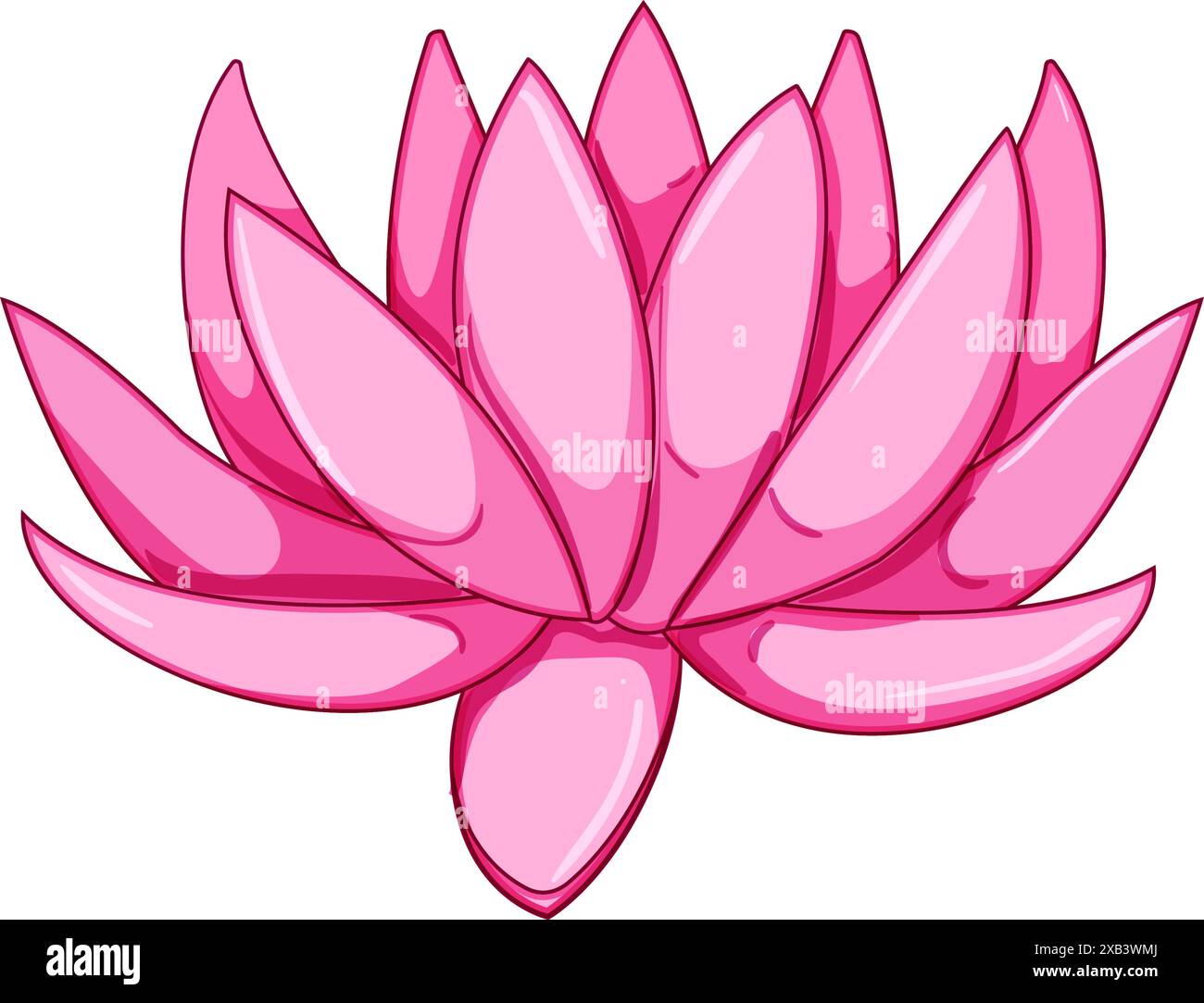 nature lotus flower cartoon vector illustration Stock Vector Image ...
