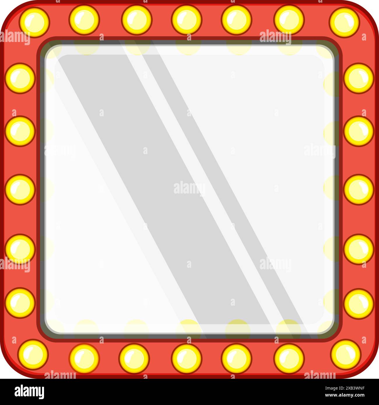 lamp makeup mirror frame cartoon vector illustration Stock Vector Image ...