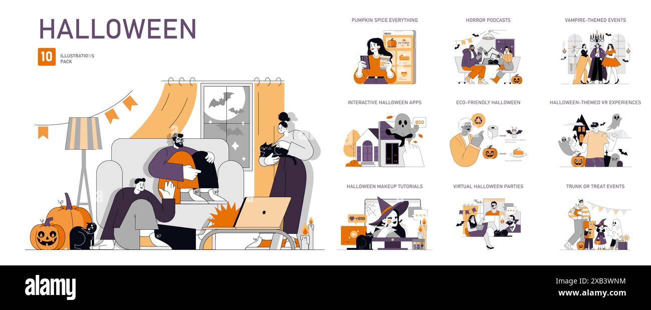 Halloween set. Festive activities and digital experiences for all ages ...
