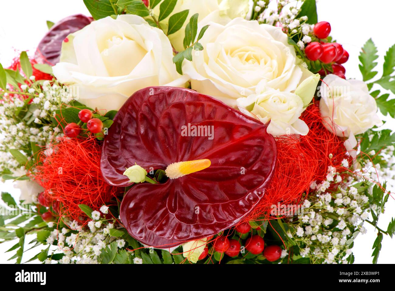 Bunter Blumenstrauß Schöner bunter Blumenstrauß in den Farben rot und ...