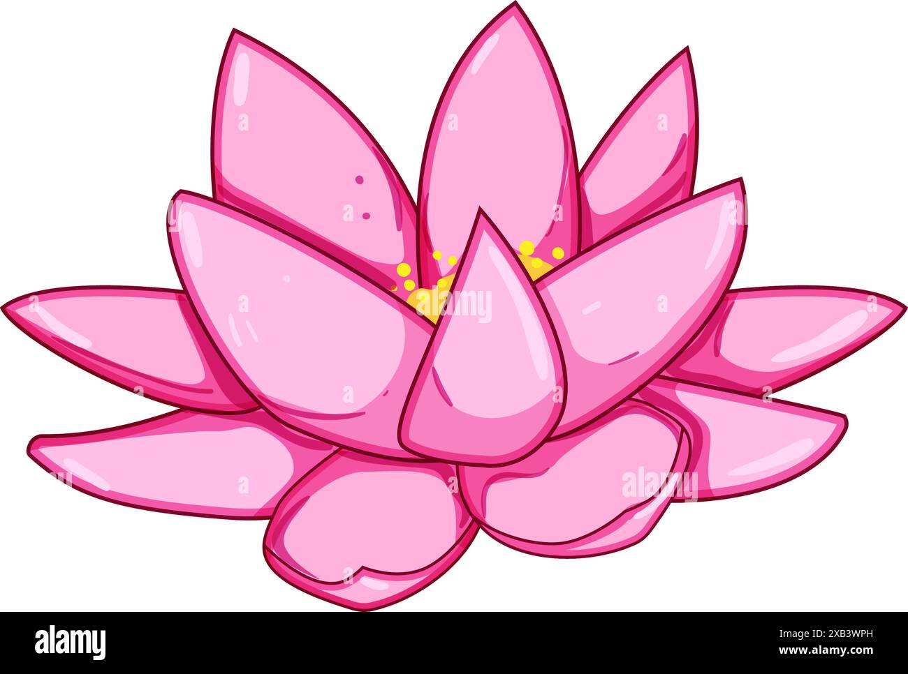 pink lotus flower cartoon vector illustration Stock Vector Image & Art ...