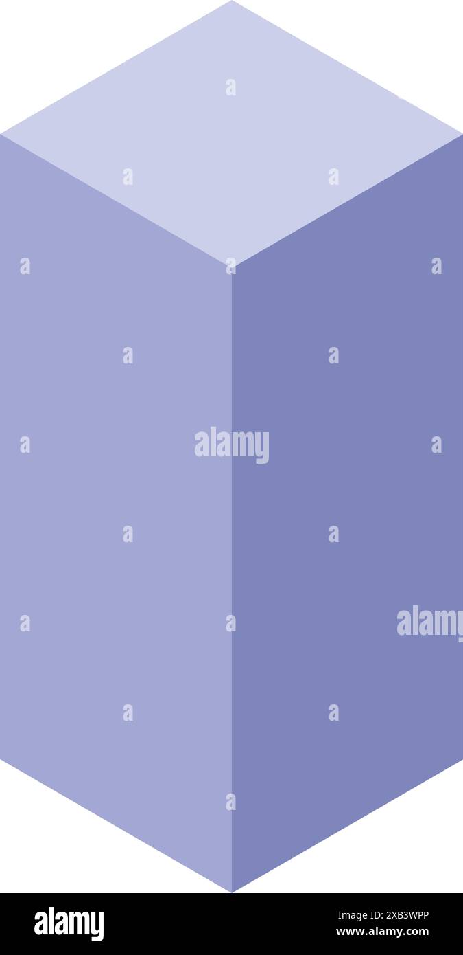 Simple, clean graphic of a light purple rectangular cube standing up on ...