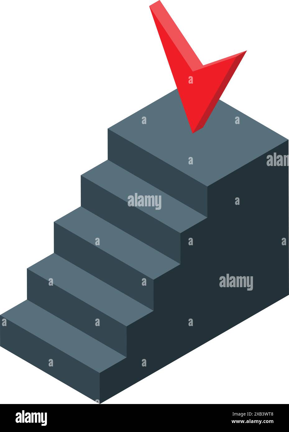 3d isometric career ladder leading to success with red check mark on ...