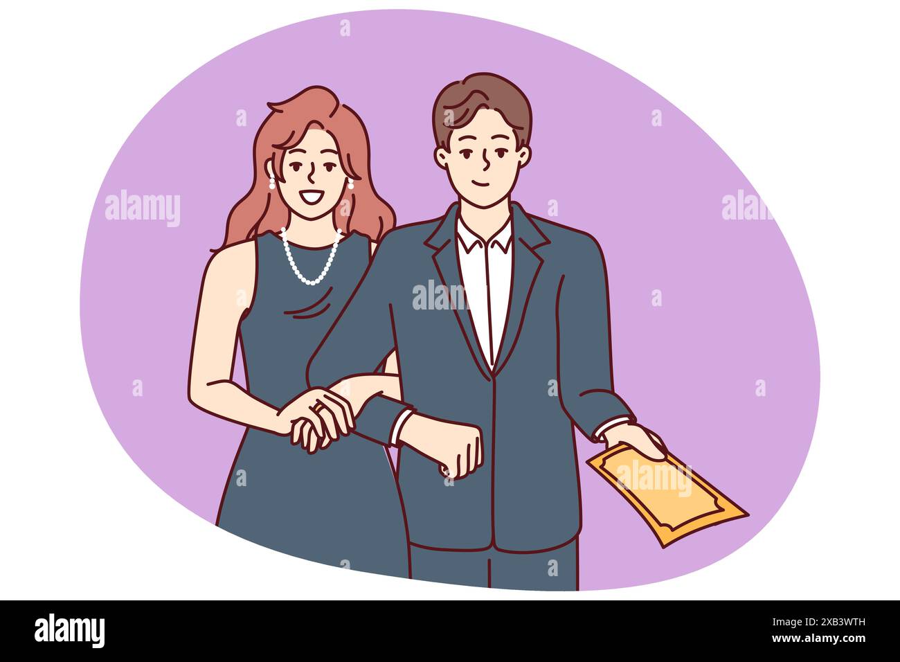 Pleased family holding hands Stock Vector Images - Alamy