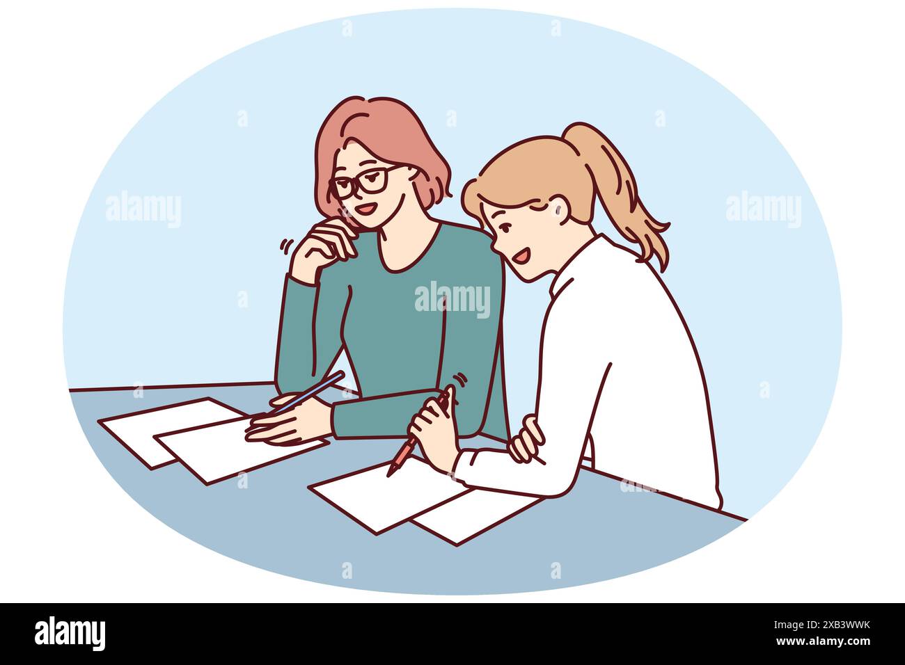 Meeting discussing project during Stock Vector Images - Alamy
