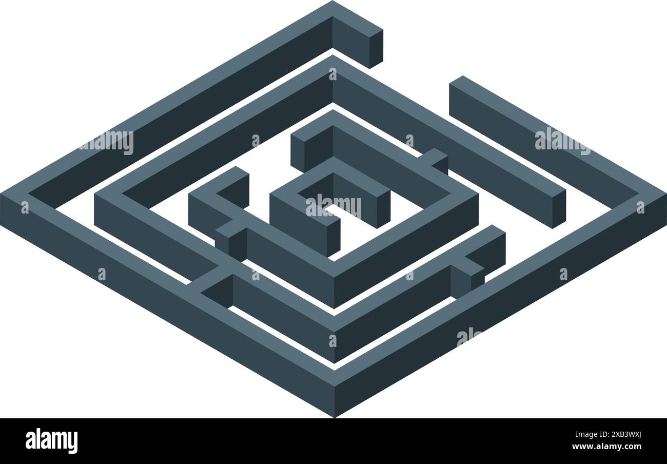 Complex maze is shown in an isometric view, symbolizing the challenges and decisions involved in ...