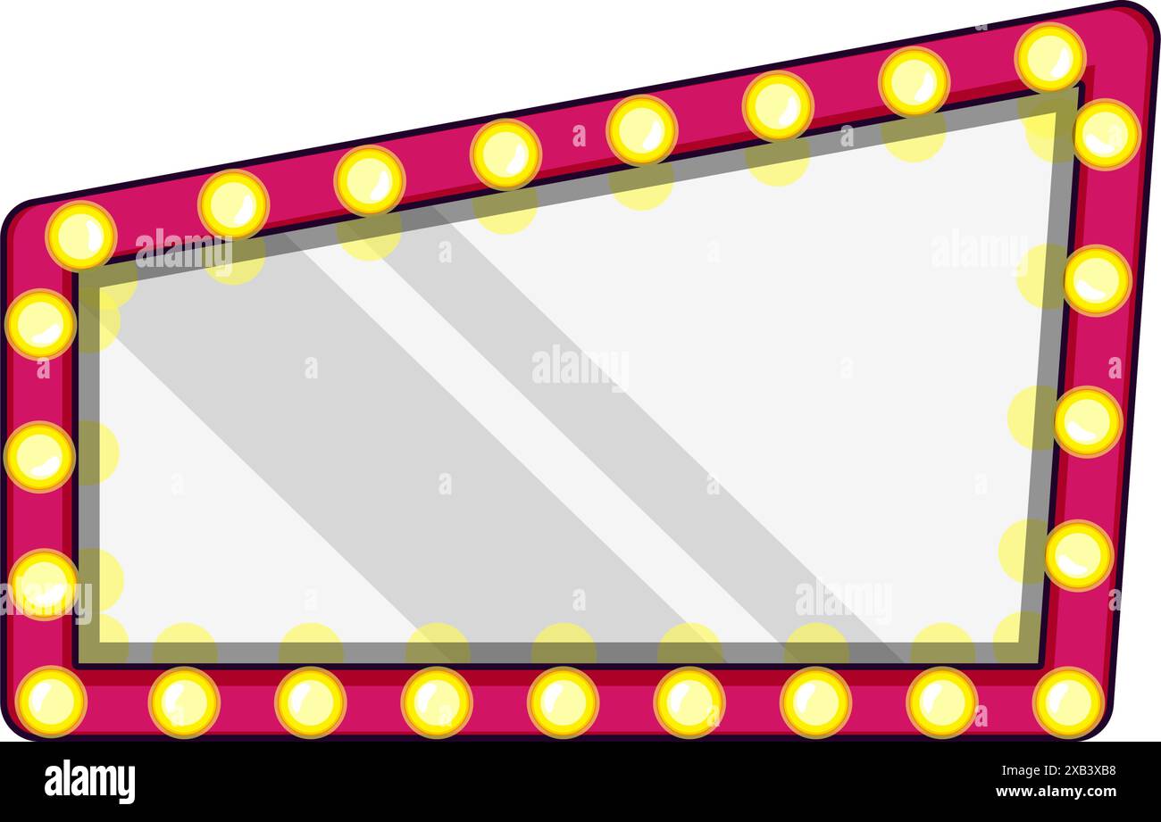 light makeup mirror frame cartoon vector illustration Stock Vector ...