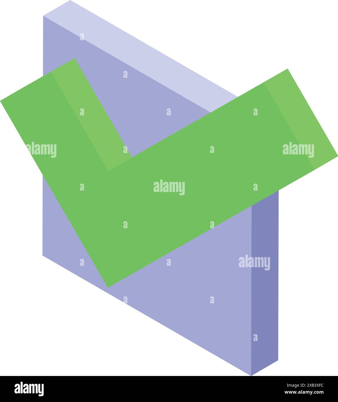 Green check mark is hovering over an abstract rectangular shape, symbolizing approval Stock ...