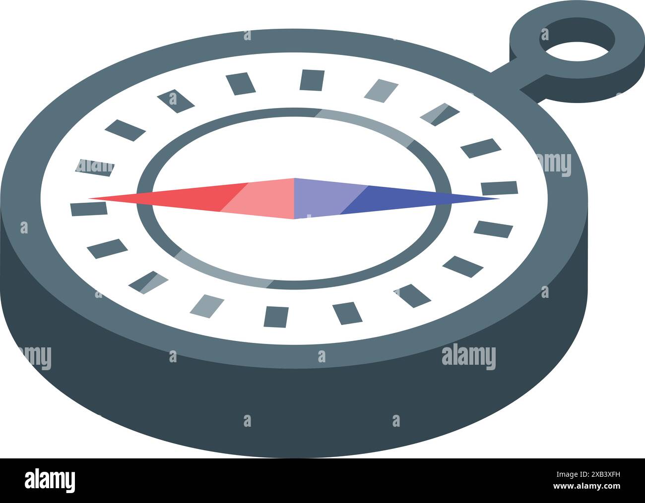 Compass With A Red And Blue Needle Pointing North Showing Direction
