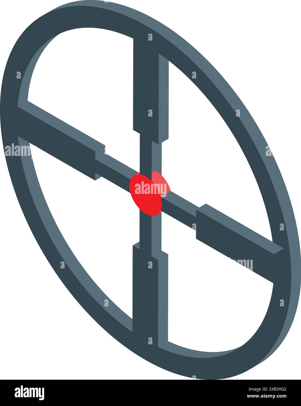 Sniper scope crosshair targeting red dot on a white background Stock ...