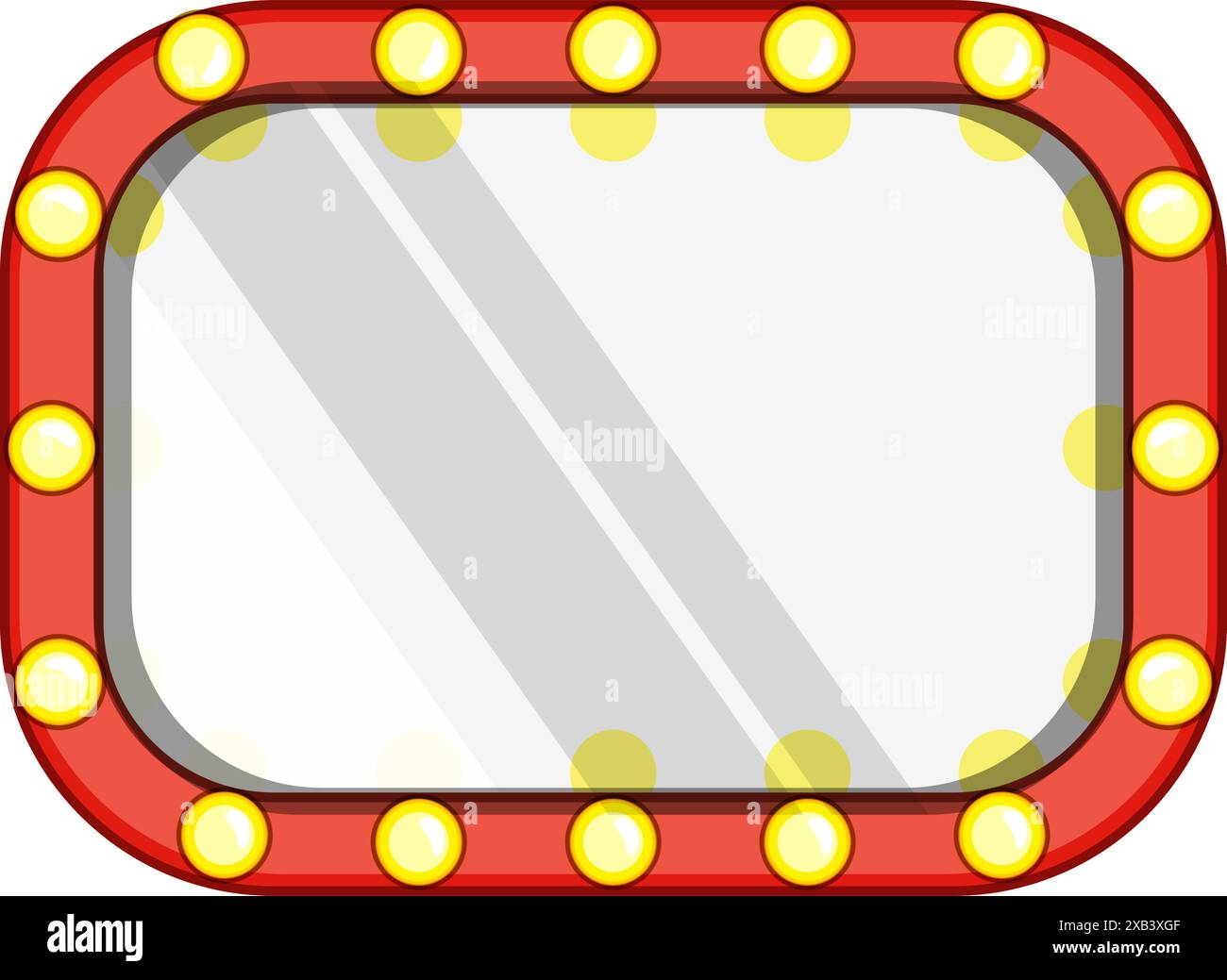 vanity makeup mirror frame cartoon vector illustration Stock Vector ...