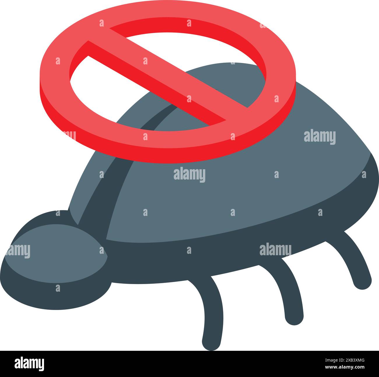 3d illustration of a stop sign blocking a bug, representing bug fixing ...