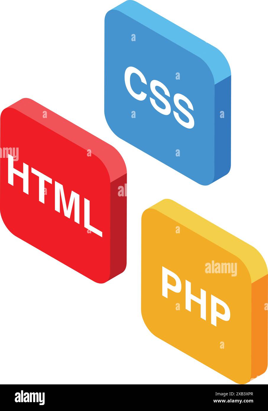 Colorful isometric cubes representing front end and back end web development Stock Vector Image ...