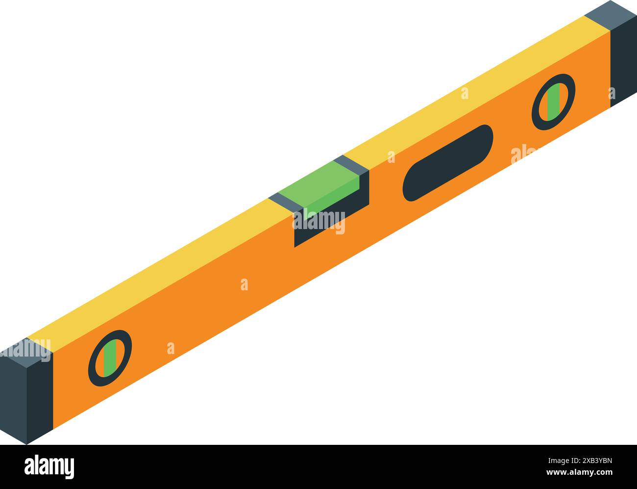 Yellow spirit level, a tool used by construction workers to determine ...