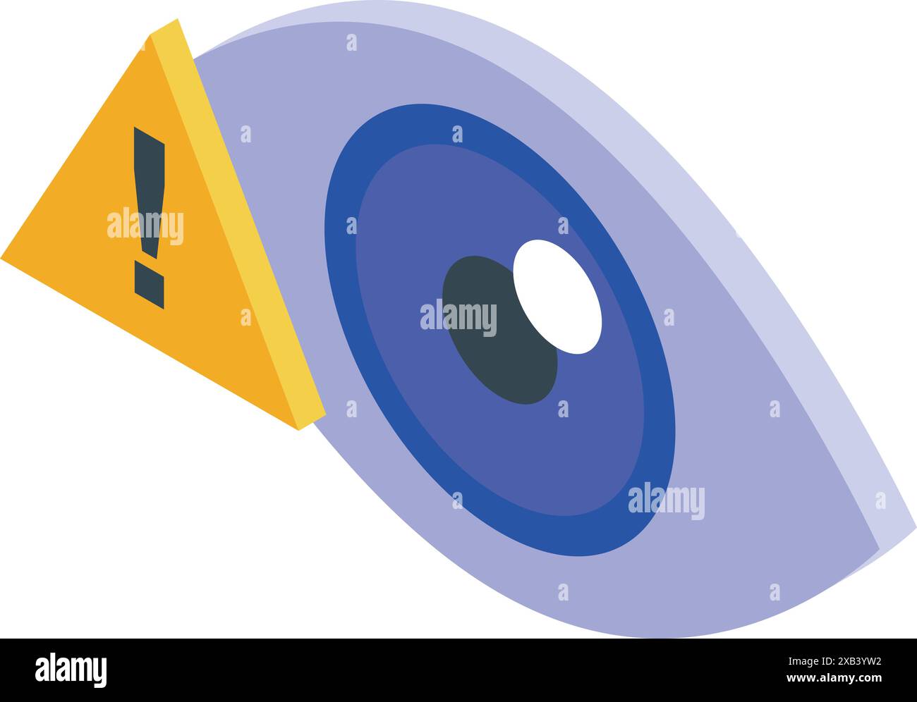 Attention sign appearing with human eye representing awareness concept ...