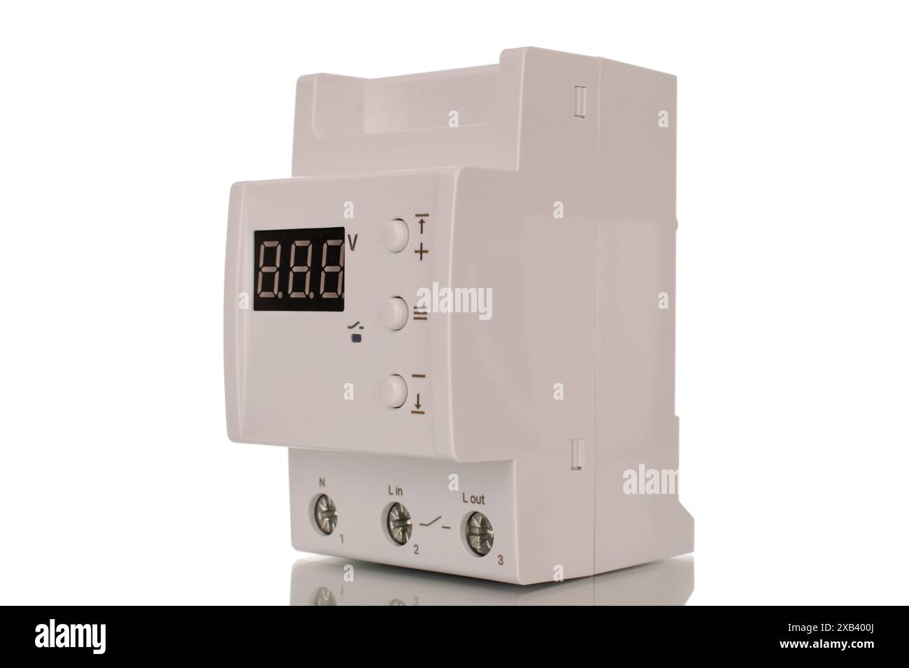 One voltage relay, macro, isolated on white background Stock Photo - Alamy