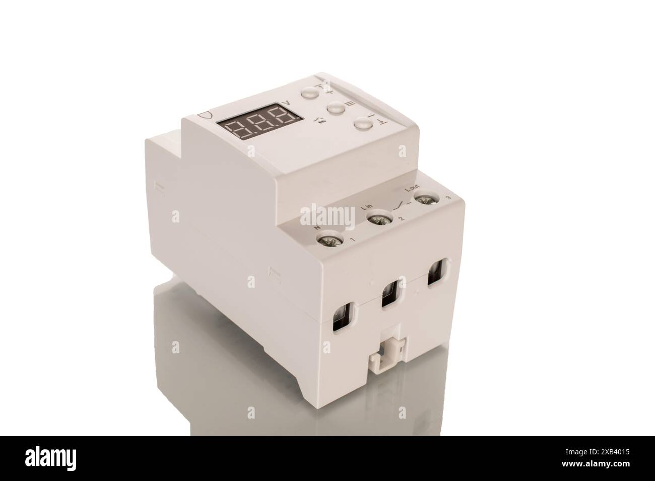 One voltage relay, macro, isolated on white background Stock Photo - Alamy