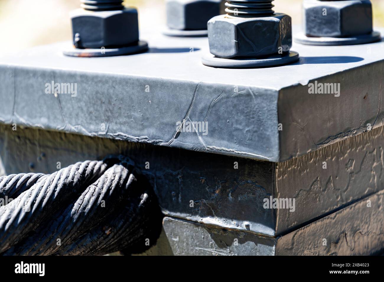 Metal cable fasteners hi-res stock photography and images - Alamy