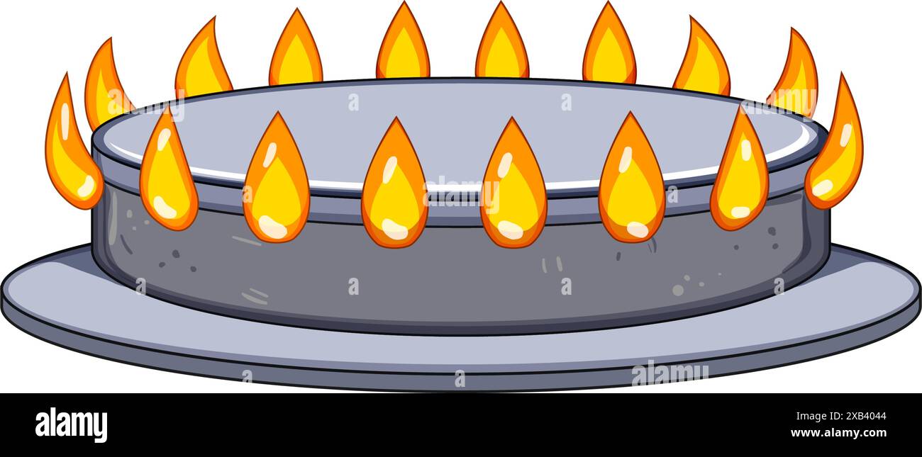 kitchen stove burner cartoon vector illustration Stock Vector Image ...