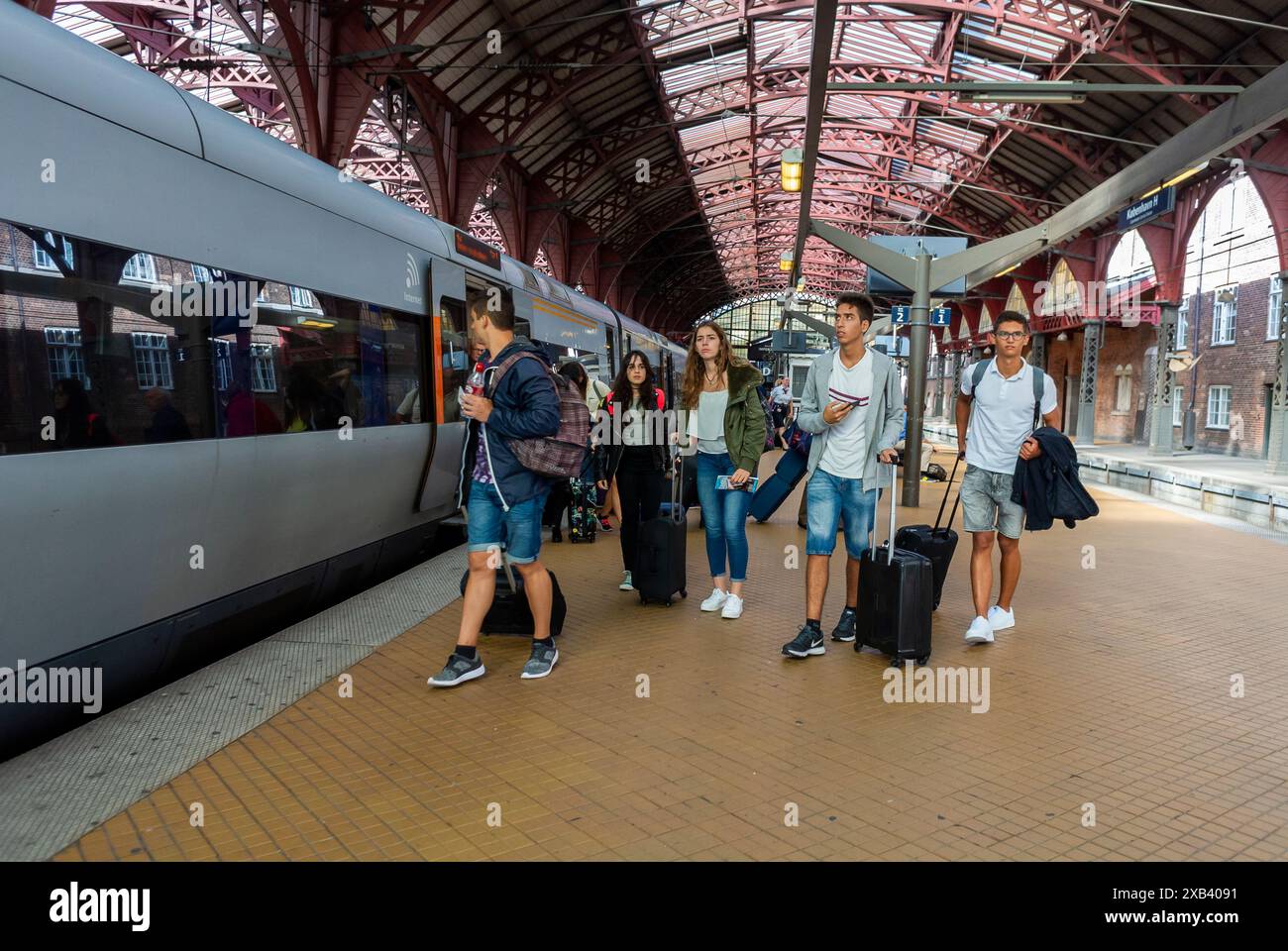 Copenhagen, Denmark, Wide Angle View, Crowd Young People, Passengers ...