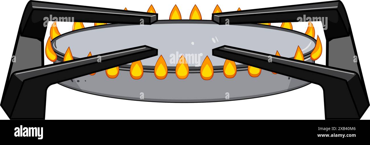 home stove burner cartoon vector illustration Stock Vector Image & Art ...