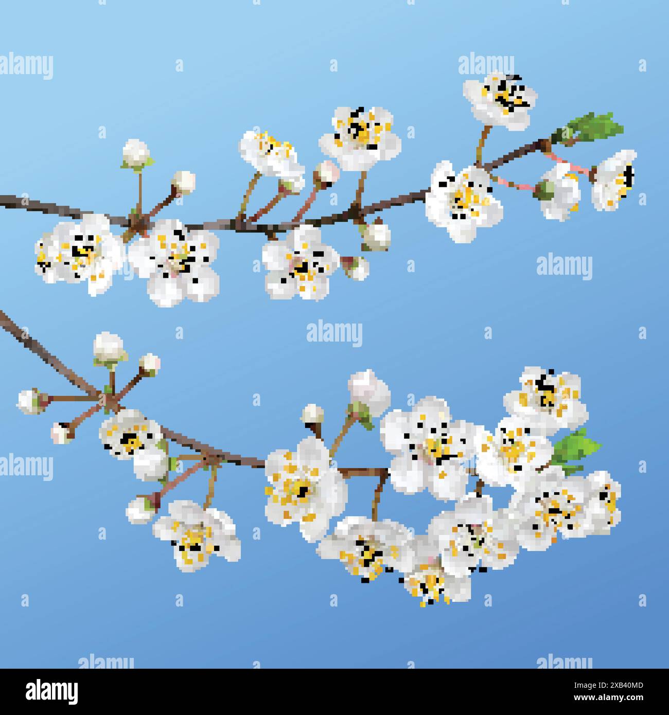 Bush with blue flowers Stock Vector Images - Alamy