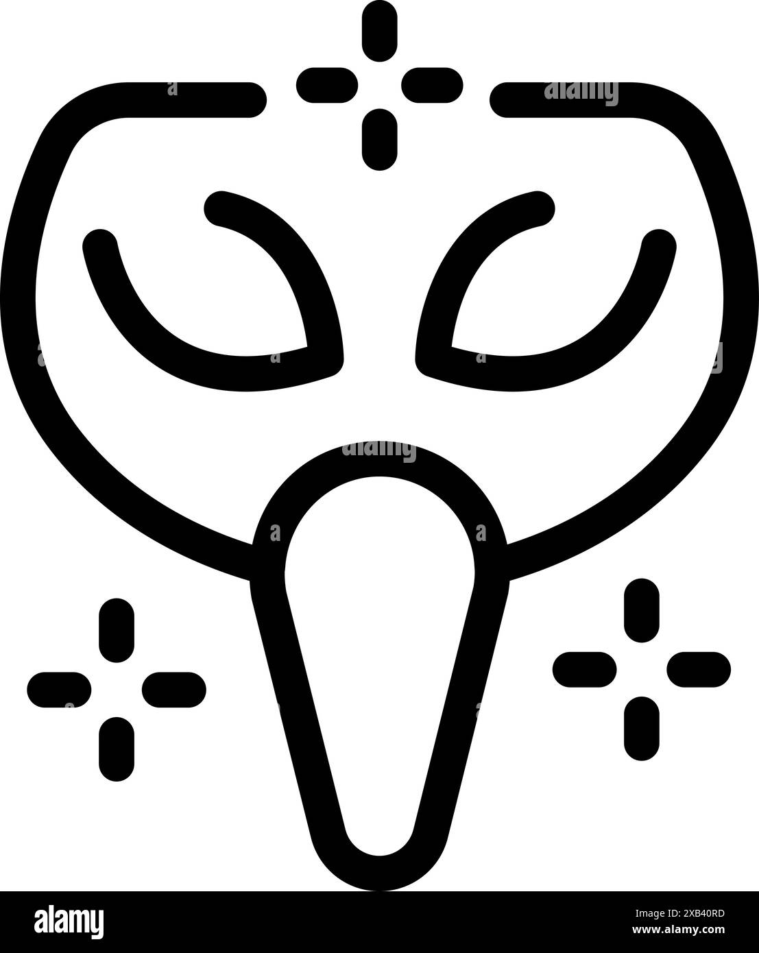 Simple plague doctor mask with glowing particles, representing the ...