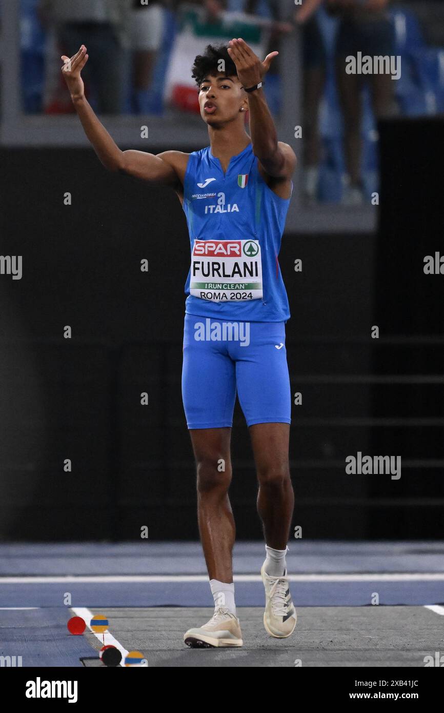 Rome, Italy. 08th June, 2024. Mattia FURLANI Silver Medal Long Jump Men ...