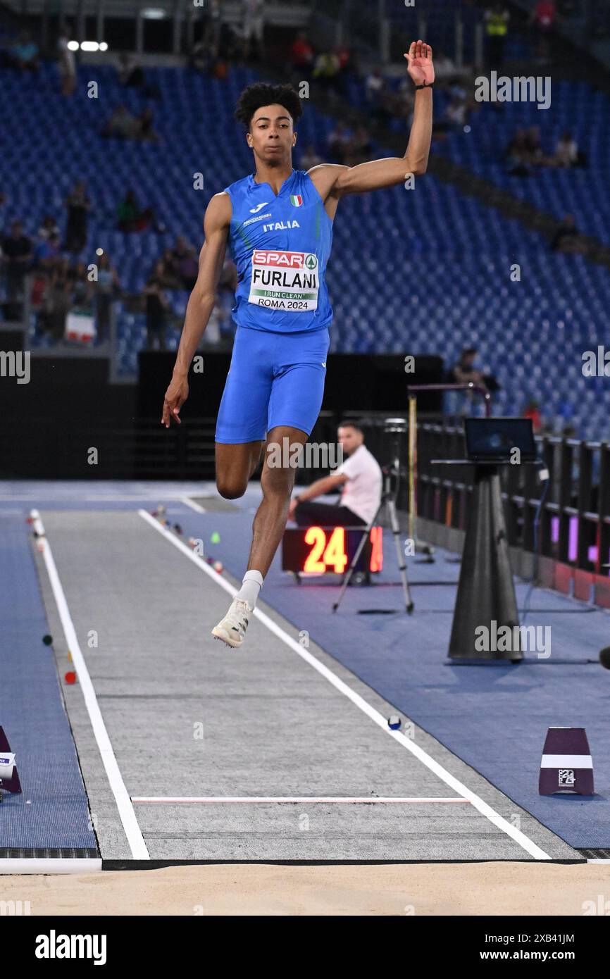 Rome, Italy. 08th June, 2024. Mattia FURLANI Silver Medal Long Jump Men ...