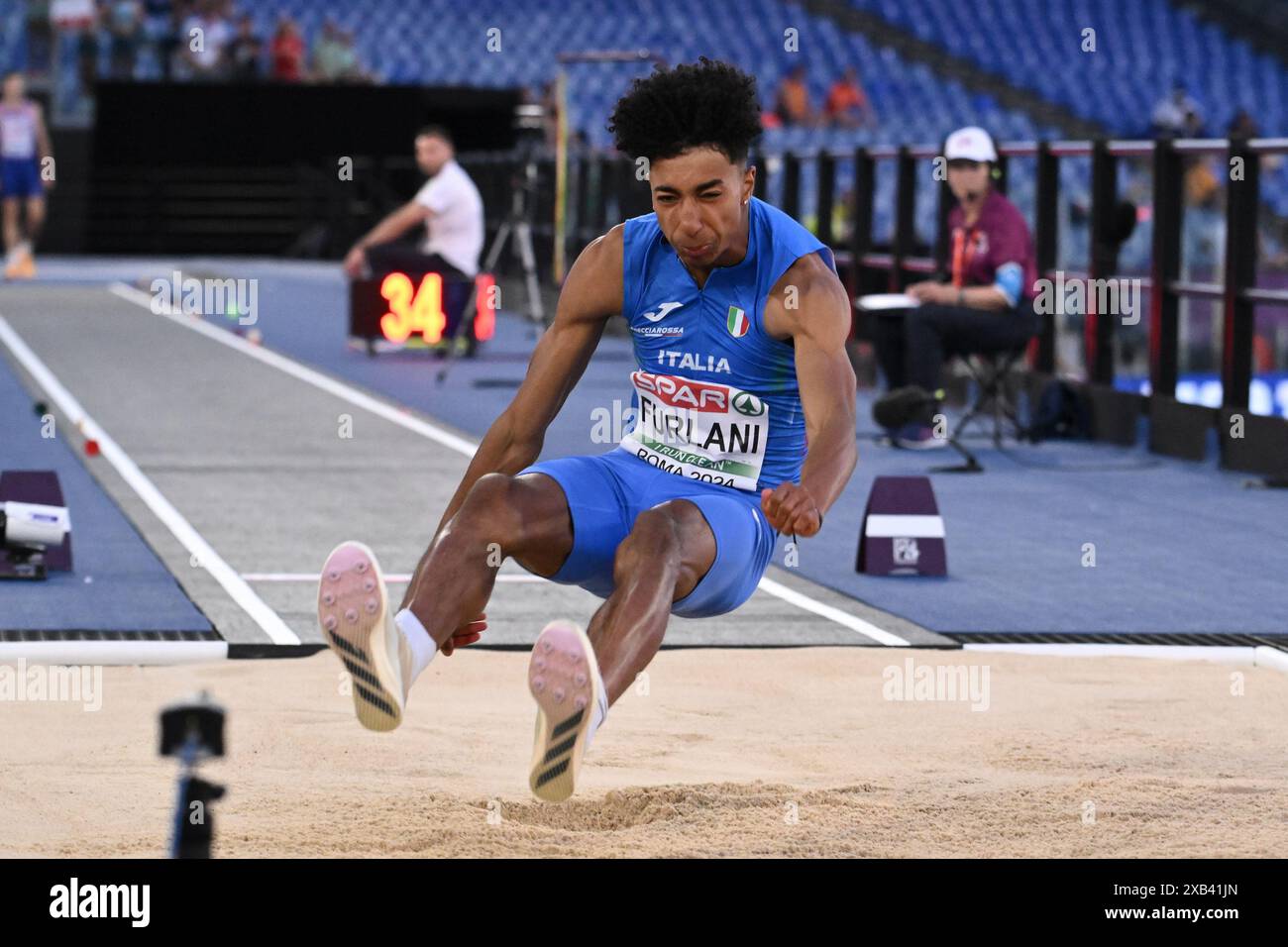 Rome, Italy. 08th June, 2024. Mattia FURLANI Silver Medal Long Jump Men ...